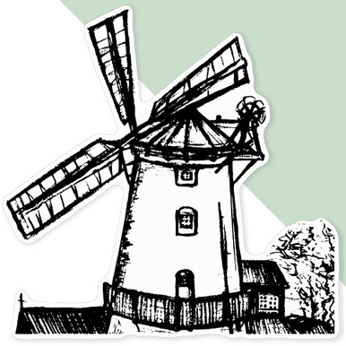 Extra Large 460mm 'Windmill Scene' Permanent Sticker Decal for Cars ...