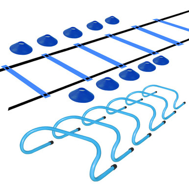 TNZMART Blue Sports Speed Agility Training Set Agility Ladder Hurdles ...