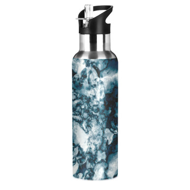Emelivor Blue Marble Texture Background Water Bottle Vacuum Insulated ...