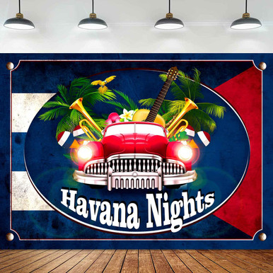 KIKIDOR 10x7ft Havana Night Backdrop Cuban Vintage Car Tropical Palm ...