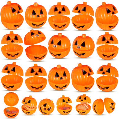 Romooa 72 Pcs Plastic Pumpkin Storage Box Case Bulk, Mini Fillable ...