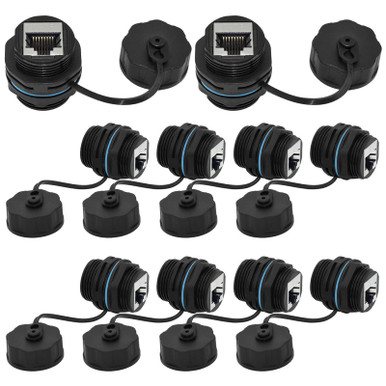 ANMBEST 10PCS Panel Mounting Shielded CAT6 RJ45 Waterproof Connector ...