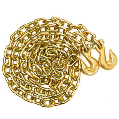 Transport Chains Grade 70 Chain 3/8'' x 10 Foot with Clevis Grab Hooks ...