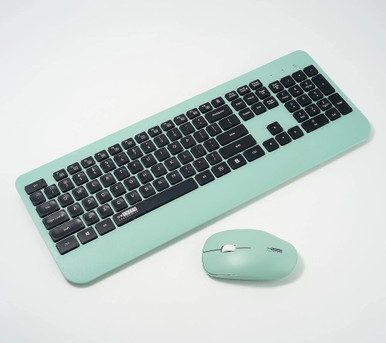 KM1 Wireless Keyboard and Mouse Combo Set w/Single USB Dongle ...