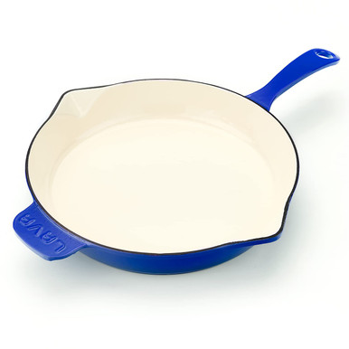 Lava Light-Colored Sand Enameled Cast Iron Skillet with Side Drip ...