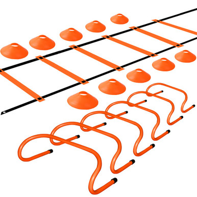 TNZMART Agility Ladder and Sport Hurdles Training Set with 10 Plastic ...
