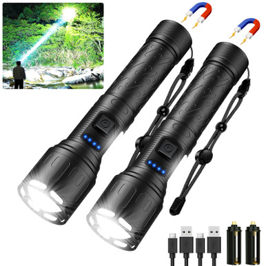 Rechargeable Magnetic Flashlights High Lumens, 100000 Lumens Super ...