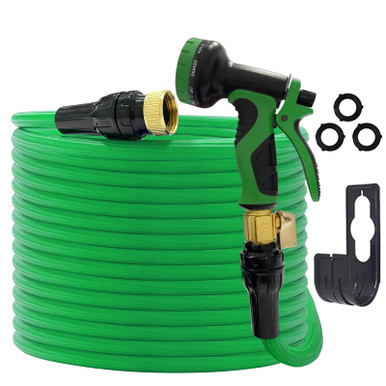 Garden Hose 100 ft Expandable Water Hose with Extra Strength Rubber ...