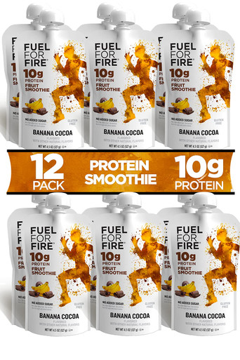 Fuel for Fire Protein Smoothie Pouch - Banana Cocoa (12-Pack) | Healthy ...