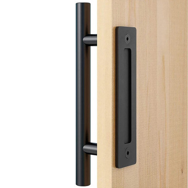 LKXHarleya 12 Inch Black Round Door Handle Pulls for Wood Door Cabinet ...