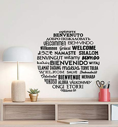 Welcome in Different Languages Wall Decal Hello Sign Word Cloud Decal ...