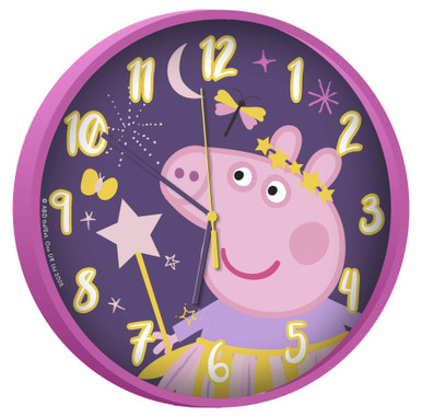 Peppa Pig Kids Wall Clock, Analogue, Easy to Read, Time Learning, 25cm ...