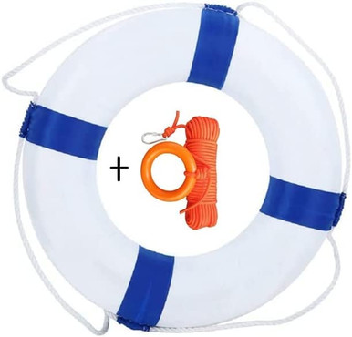 Swim Foam Ring 20 inch Diameter Buoy with Water Floating Lifesaving Rope 98.4FT Set.Outdoor ...