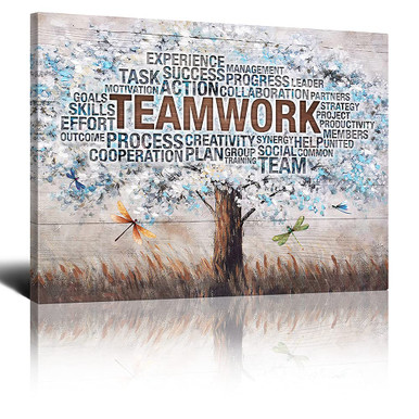 Drawpro Teamwork Tree Inspirational Wall Art For Office Motivational ...