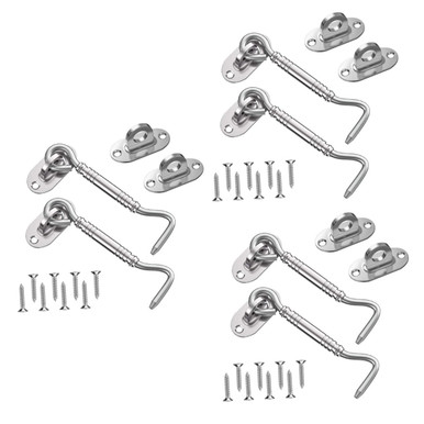Zerodeko 12 pcs 4 Window Hook barn Door Eye gate Lock Eye Hook and Eye ...