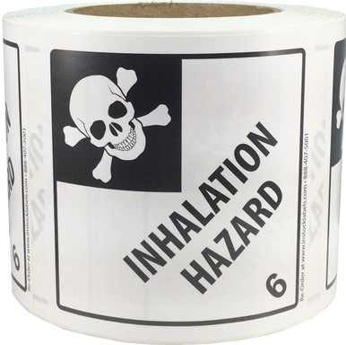 Hazard Class 6 D.O.T. Inhalation Hazard Labels 4x4 Inch Square 500 ...