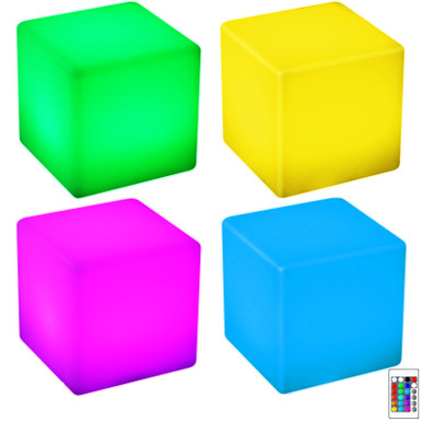 Frienda 4 Pcs Light up Cubes 4 Inch Cool Cosmic Cube Lights 16 Colors ...