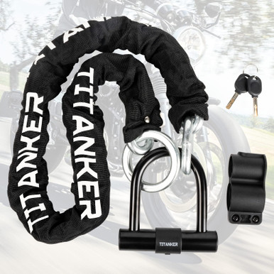 Titanker Motorcycle Chain Lock with U Lock, 4 Feet Heavy Duty Bike ...
