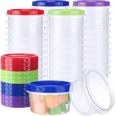 Domensi 100 Pcs Twist Top Containers Bulk 8 oz Clear Freezer Storage ...