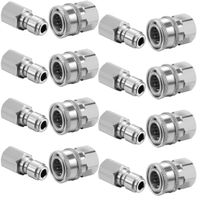 LEIFIDE 8 Sets NPT 3/8 Inch Male and Female Hose Adapter Set Stainless ...