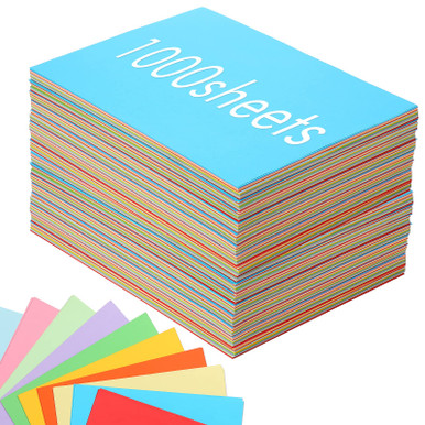 Construction Paper Colored Paper, A4 9" x 12", 1000 Sheets, Heavyweight ...