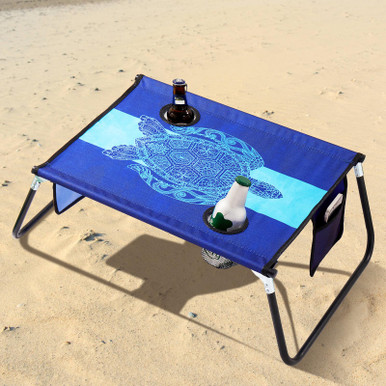 Qunclay Turtle Portable Beach Table Compact Lightweight Folding Table ...