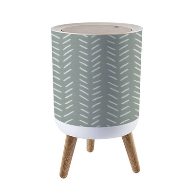 Small Trash Can with Lid African Stroke mud Cloth Fabric Ethnic Boho ...