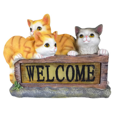 For Creative Luminous Cartoon For Cat Ornament For W/Welcome Sign Solar ...