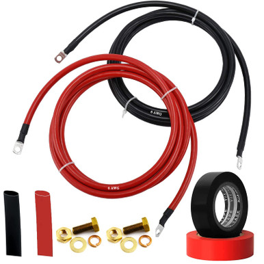 GaiRen Trolling Motor Battery Cable Extension Kit, 6AWG 10 Feet Cable ...