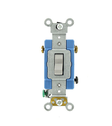 Leviton 1203-2GY 15 Amp, 120/277 Volt, Toggle 3-Way AC Quiet Switch ...