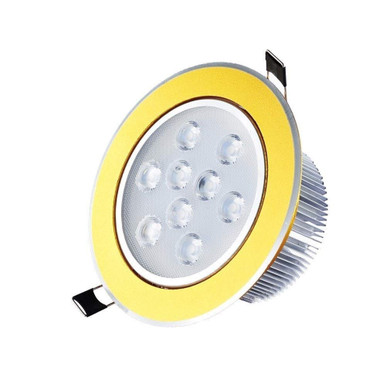 AIKUZ 9W 12W Golden LED Recessed Ceiling Light Double Ring Design ...