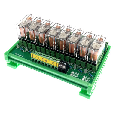 ANMBEST 8 Channel AC/DC 24V Rail Mount Relay Interface Module PNP NPN ...