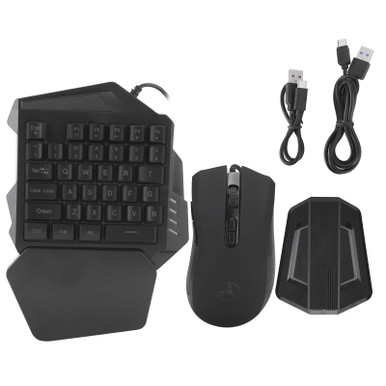 Pilipane One Handed RGB Gaming Keyboard and Mouse Combo,Half Hand ...