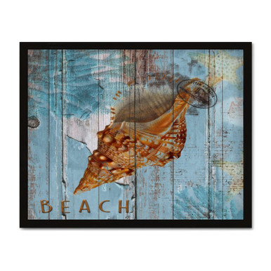 Nautical Beach Ocean Theme Underwater Sea Snail Framed Wall Art Sign ...
