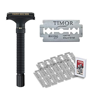 KWAN YEE GOR Adjustable Double Edge Safety Razor with 10pcs German ...