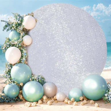Silver Round Backdrop Cover 6.5ft Sequin Circle Backdrops Curtain Photo ...