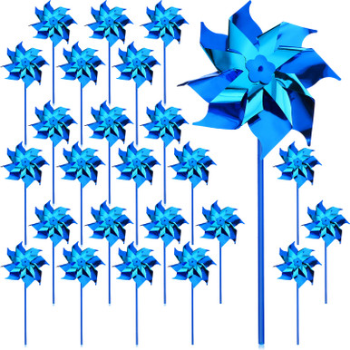 100 Pcs Blue Pinwheels Bulk for Health Awareness Pinwheels for Yard and ...