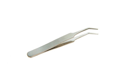 SE 563TW-CH Curved Tip Micro Tweezers, 3', Stainless Steel ...