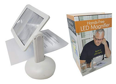 Hands-Free LED Magnifier | Magnifying Glass Tabletop Desk Stand Folding ...