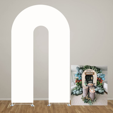 Iydamc White U-Shaped Arch Fabric Covers Arched Backdrop Stand Covers ...