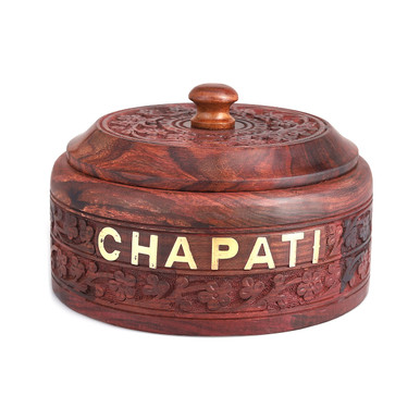 MAXCLASS Chapati Box made of Rosewood Handmade Stainless Steel Wooden ...