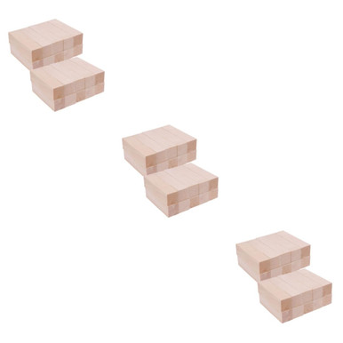 60 pcs Wood Tools Plain Wooden Blocks Small Wooden Blocks for Building ...