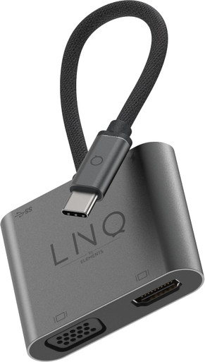 LINQ byELEMENTS 4 in 1 USB-C Multiport Hub, Aluminium with 4k HDMI ...