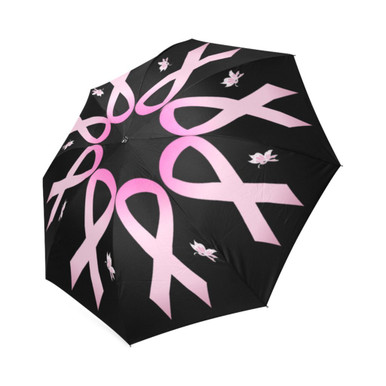 Artsbaba Umbrella Cancer Pink Ribbon Rain Umbrella Foldable UV ...