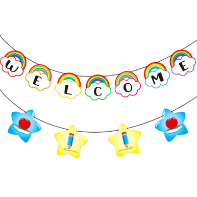 FLYAB Welcome Banner for Classroom Decorations Rainbow Welcome Bulletin ...