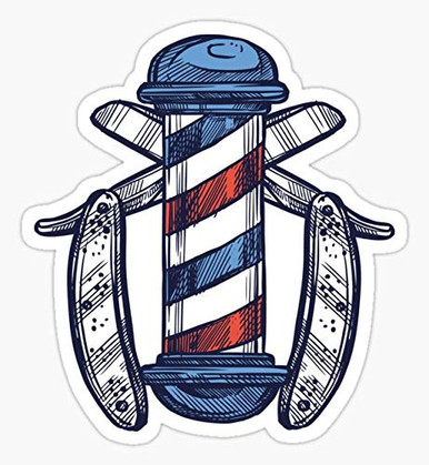 Barber Shop Pole Cartoon - Sticker Graphic - Auto, Wall, Laptop, Cell ...