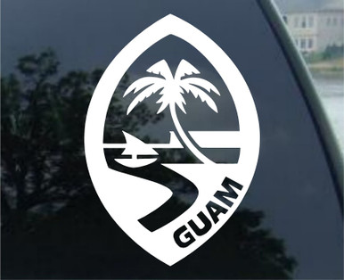 DECAL ADDICTION, INC | Guam Logo WHITE Vinyl Car/Laptop/Window/Wall ...