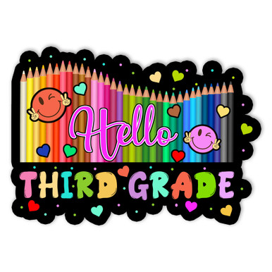 CVHoming Sticker, Hello Third Grade Retro Smile Team 3Rd Grade Back to ...