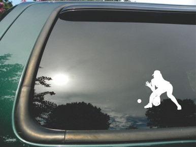 Softball Fielder- Die Cut Vinyl Window Decal/sticker for Car or Truck 4 ...