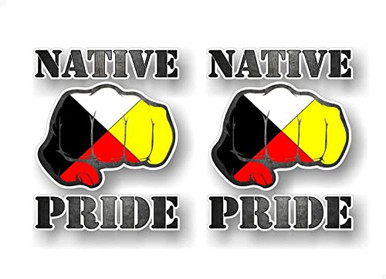 2 Native Pride with FIST Medicine Wheel Vinyl 5'' Decals Native ...